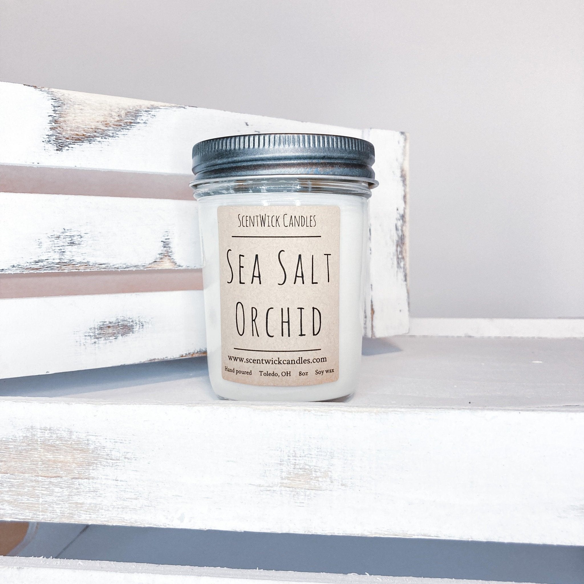 Sea Salt Orchid Handmade Natural Soy Floral Candle | ScentWick Candles ...